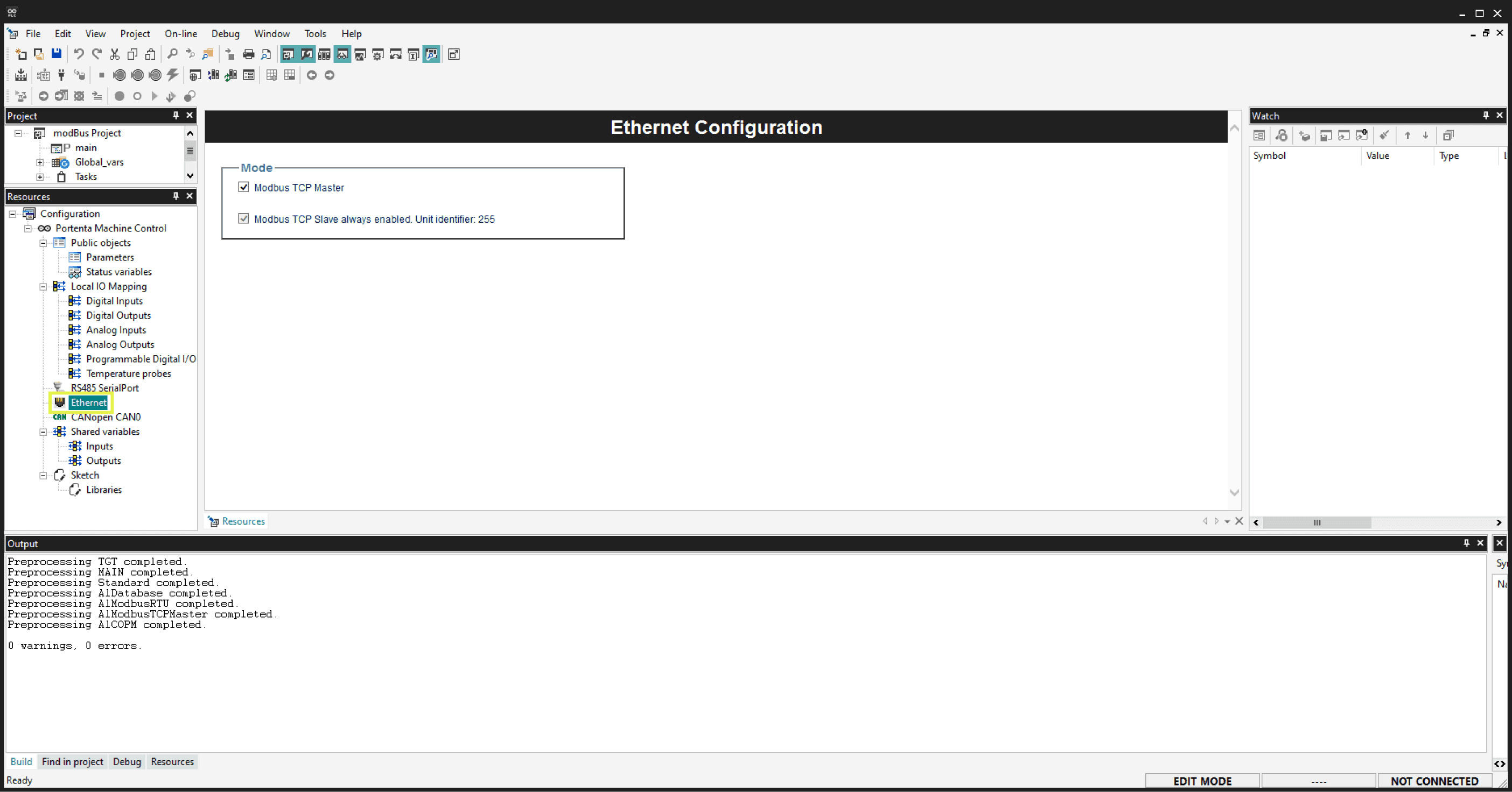 Arduino Plc Ide Resources Panel Ethernet Configuration