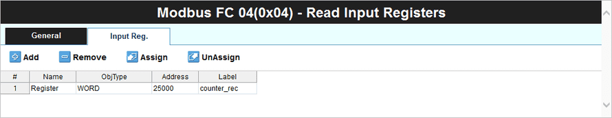 Arduino PLC IDE - Opta™ Client Modbus Function of the Node (Input Reg.)